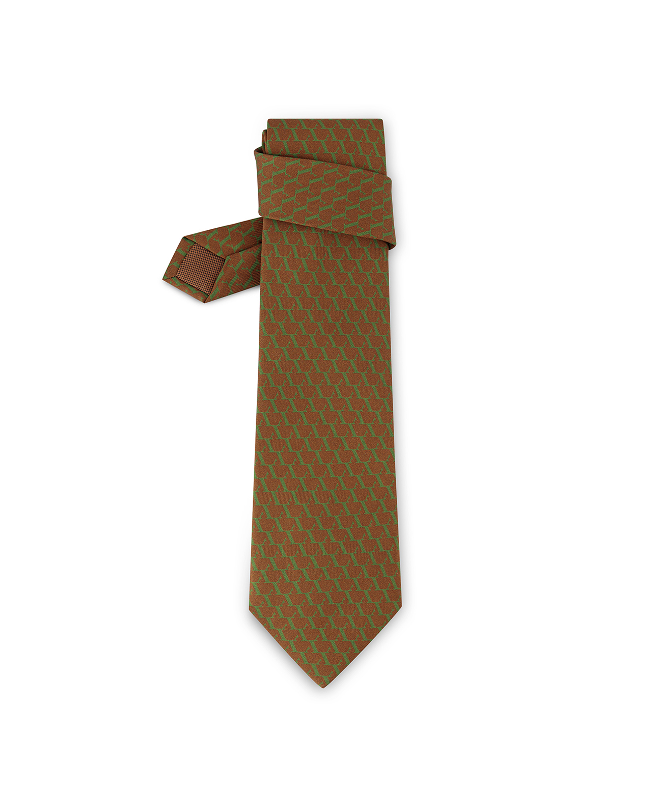 Green & brown Pattern Necktie – Albidaa