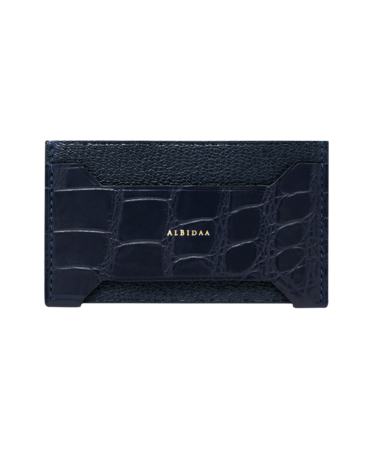 Alligator Leather Card Holder Dark Blue - Albidaa