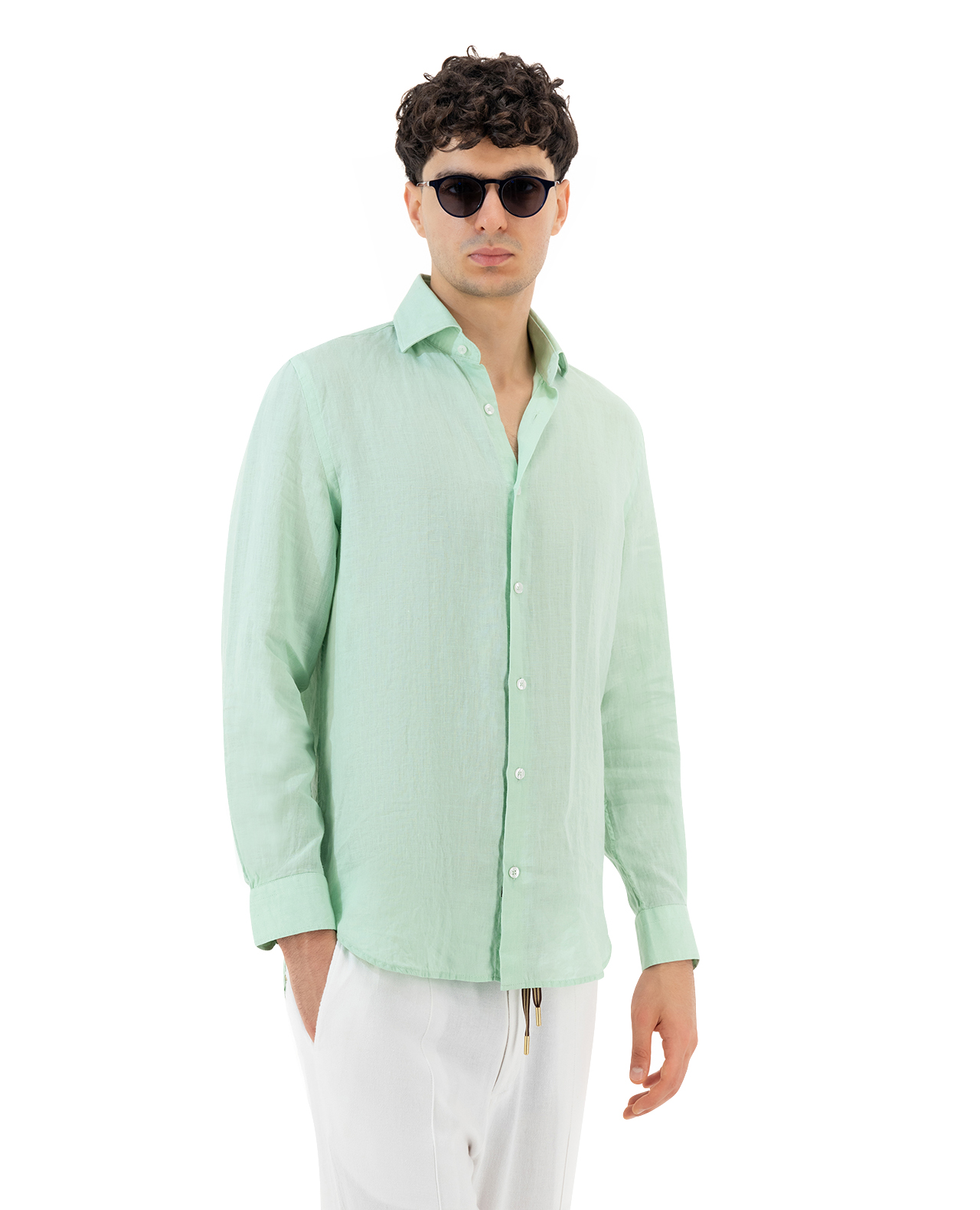 Linen Shirt – Green – Albidaa