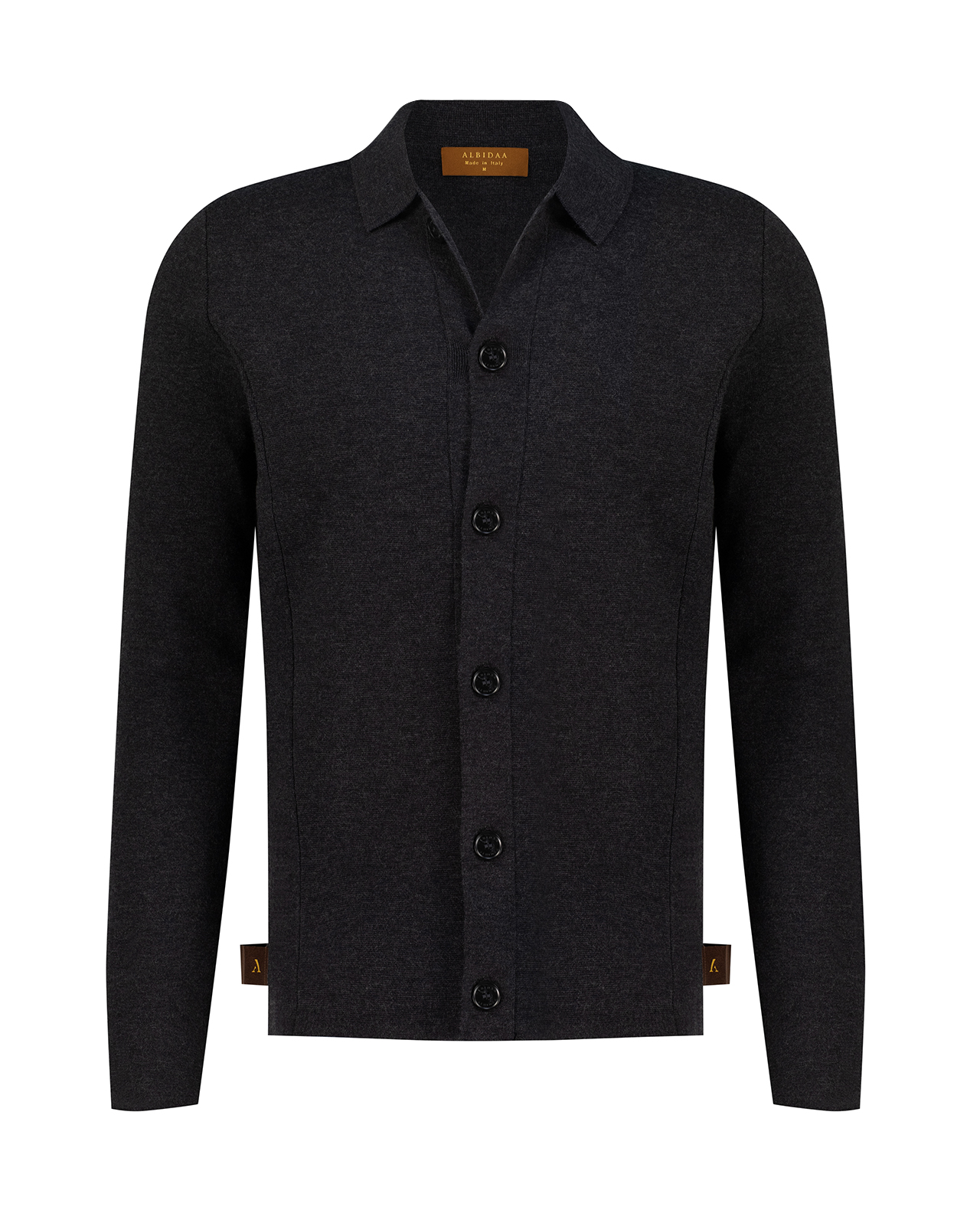 Merino Wool Cardigan – Grey – Albidaa