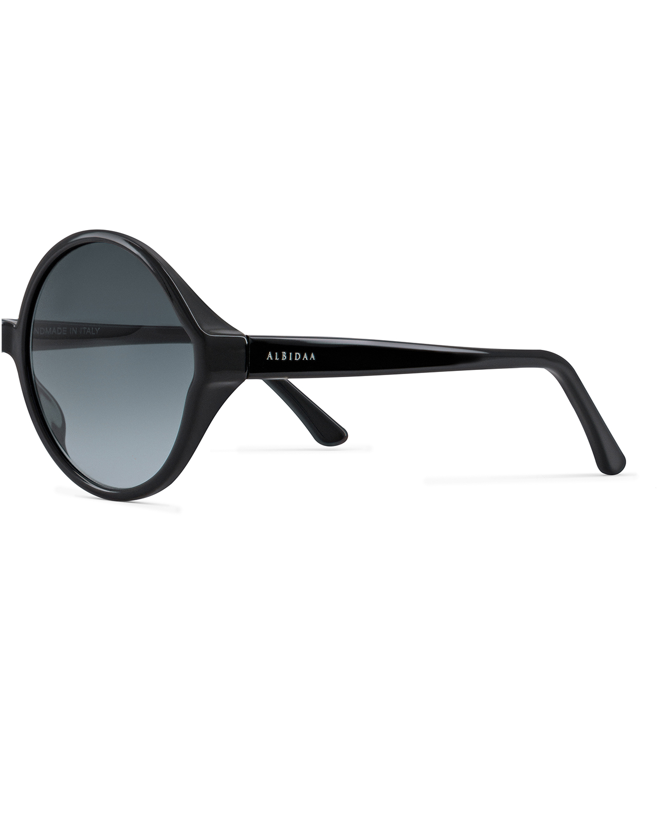 Retro Round Sunglasses – Shiny Black – Albidaa