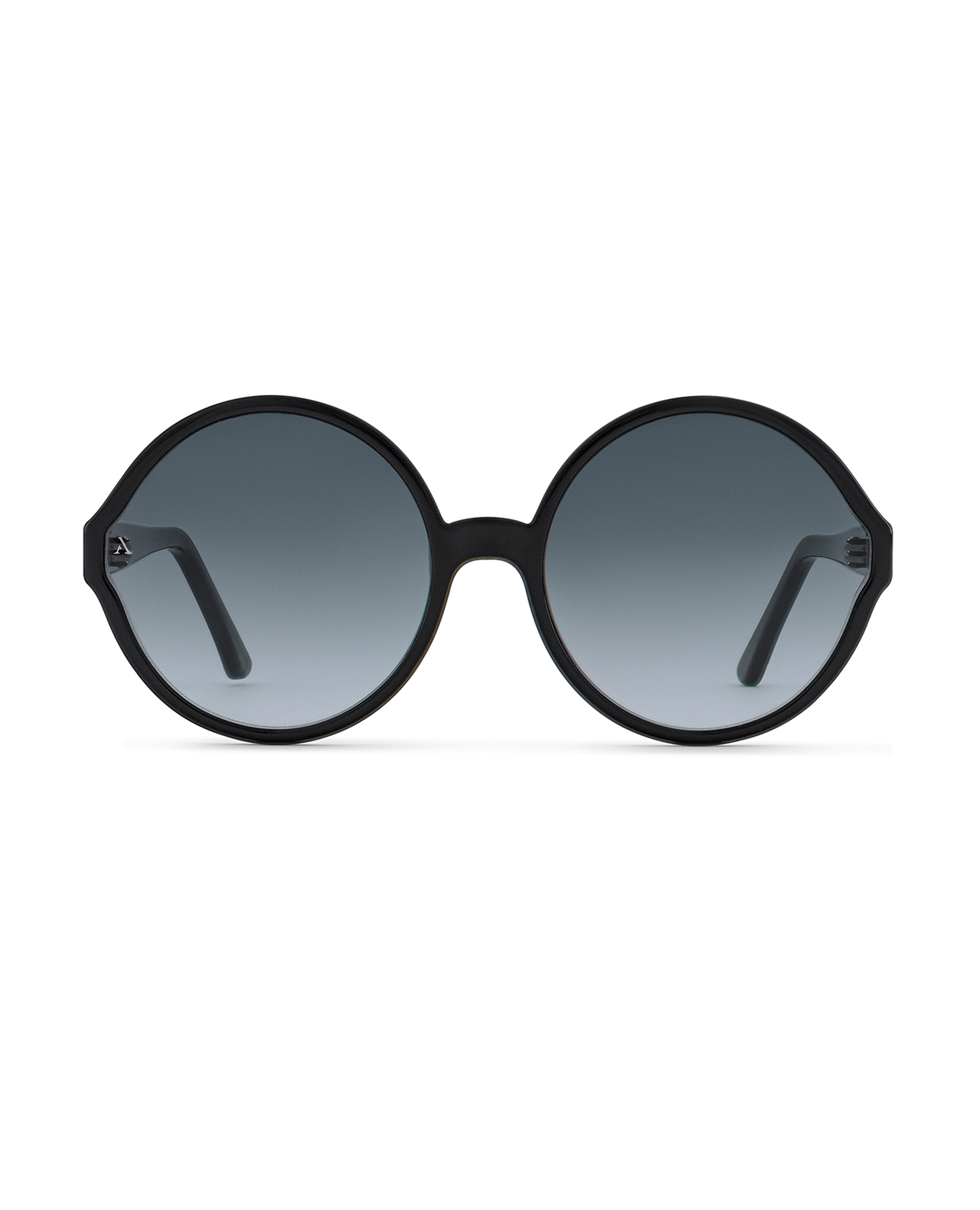 Retro Round Sunglasses – Shiny Black – Albidaa